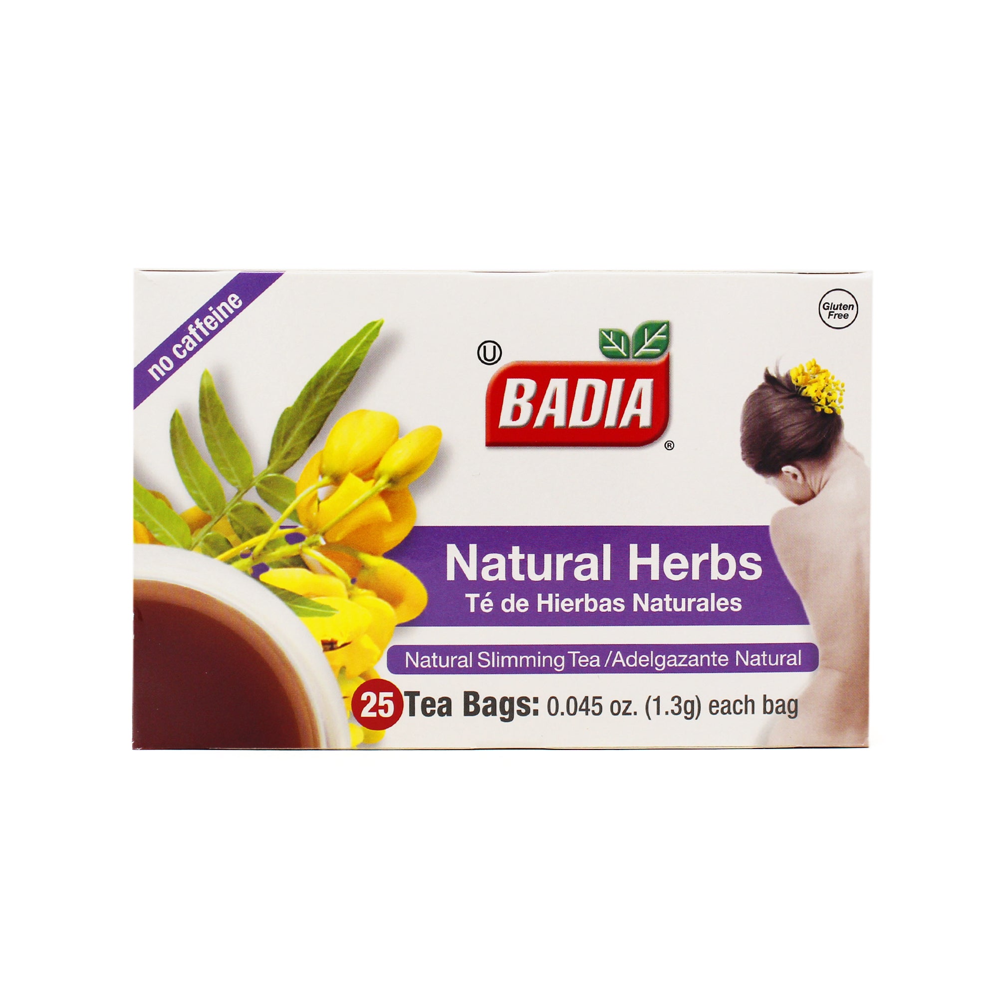 BADIA NATURAL HERBS 25 TEA BAGS / TE ADELGAZANTE 25 BOLSITAS INDIVIDUA ...